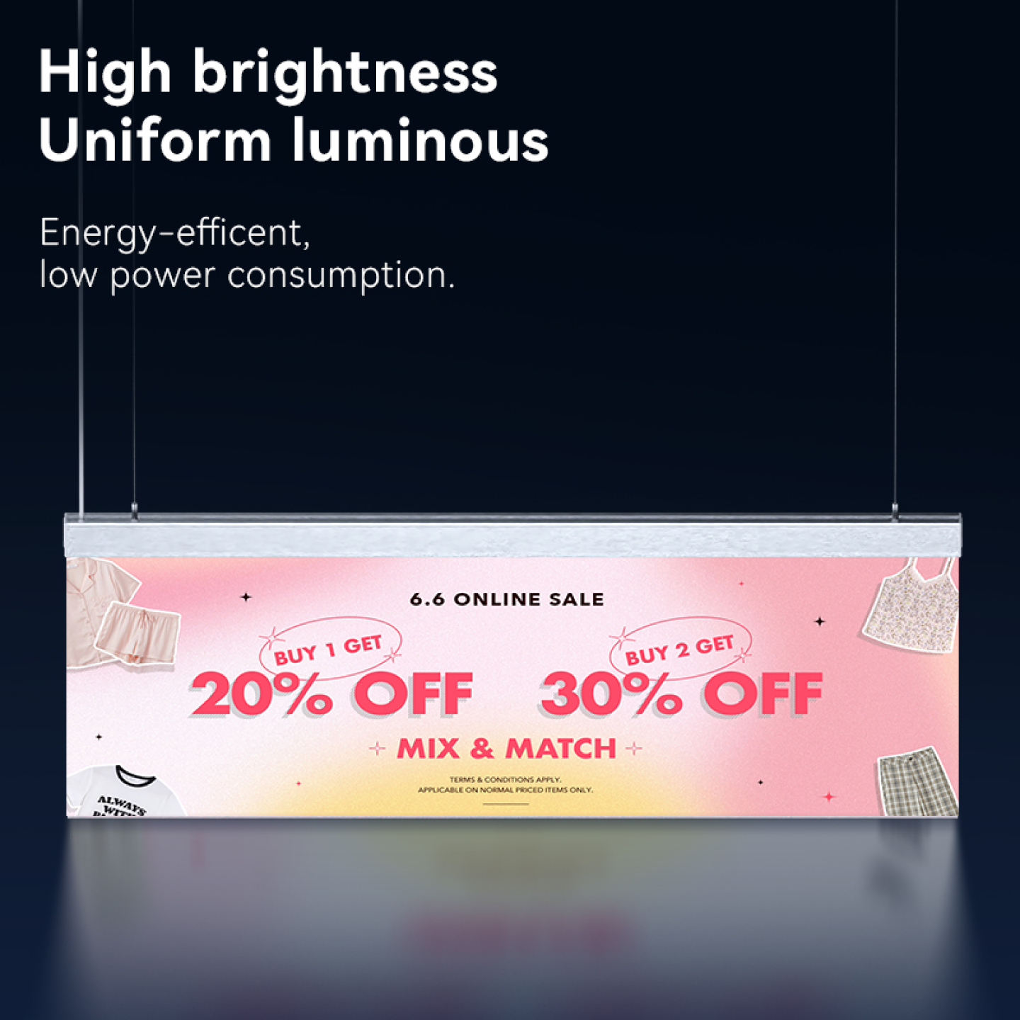 Hanging LED Light Box - Suspended LED Display for Indoor Use | 777Sign